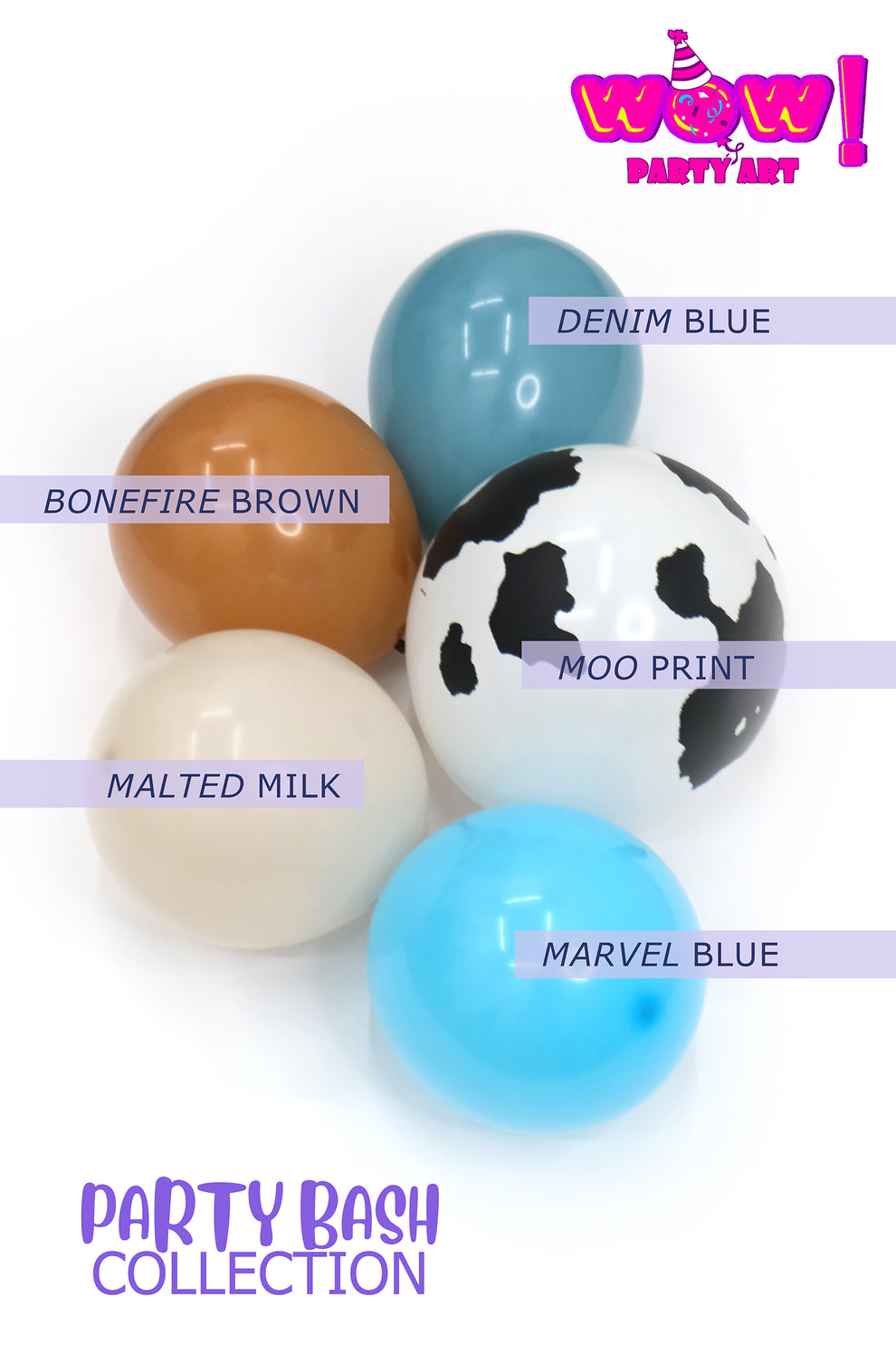 Yeehaw DIY Balloon Arch Garland Kit | Muted Blue Brown Cow Print Beige ...